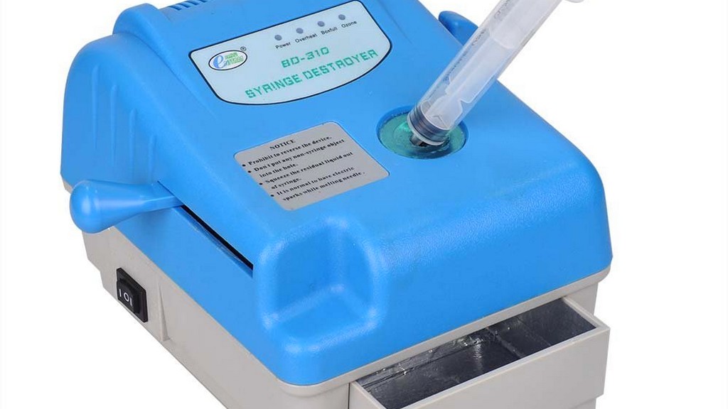 Instant Needle Caustic Syringe Disposal Device